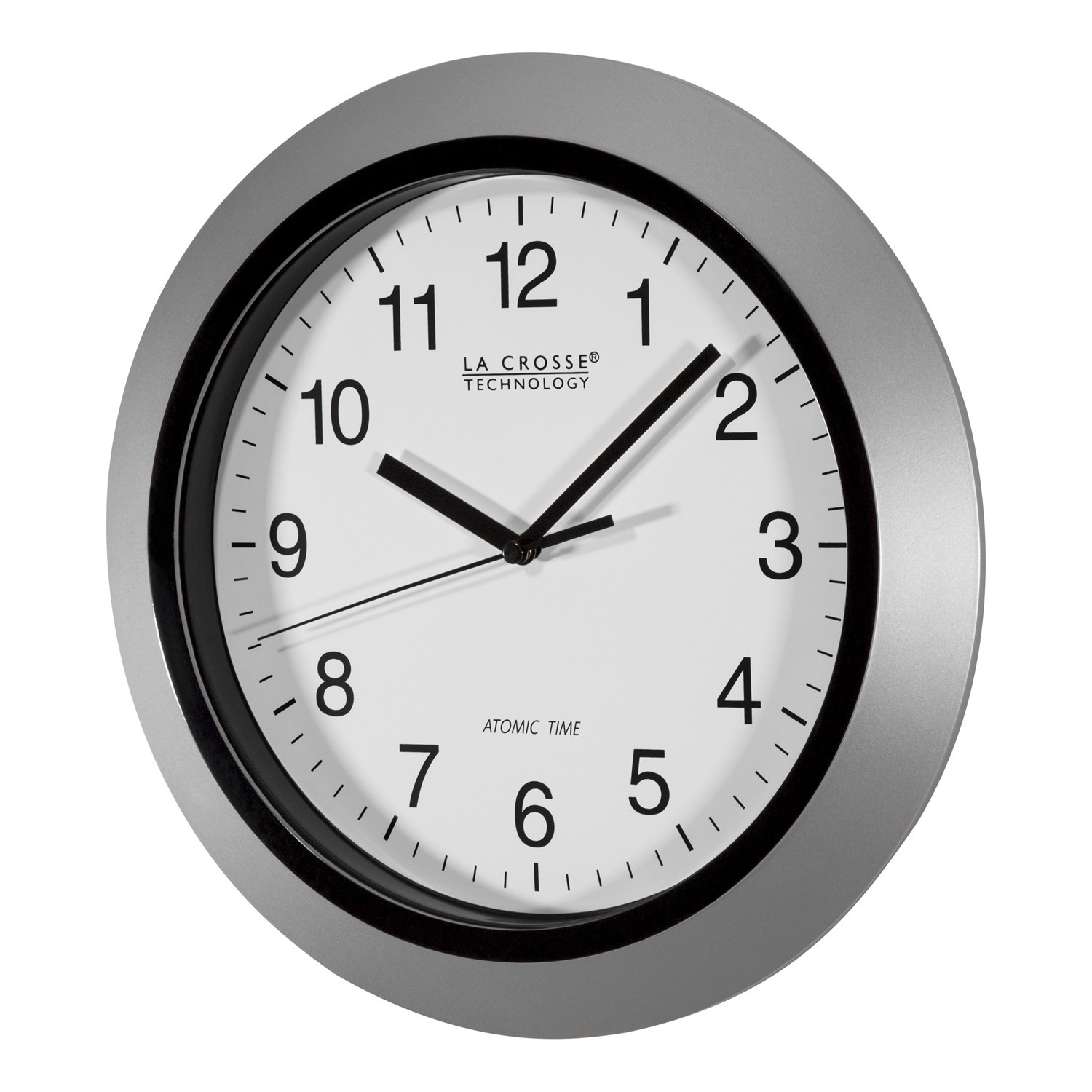 Silver 10" LaCrosse Technology Atomic Wall Clock - Atomic Clocks Online